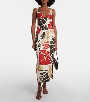 SIR. Julietta Floral Linen Midi Dress - Multicoloured