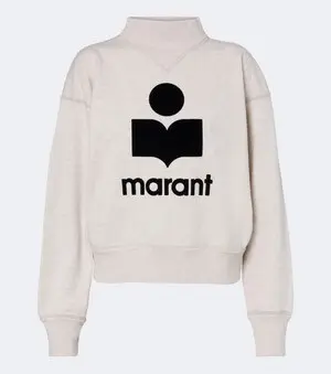 MARANT ETOILE Moby Logo Cotton-blend Sweatshirt - Grey