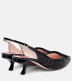 ROGER VIVIER Virgule 55 Sequined Slingback Pumps