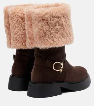 FERRAGAMO Zaki Shearling-lined Suede Boots