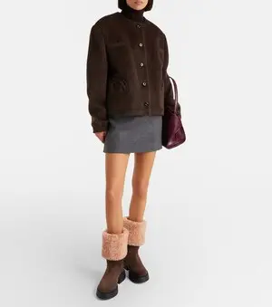 FERRAGAMO Zaki Shearling-lined Suede Boots