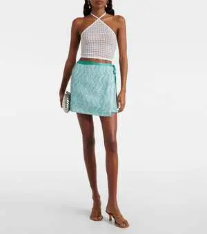 Missoni Open-knit Halterneck Lamé Crop Top