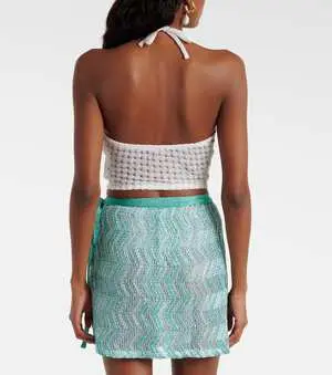 Missoni Open-knit Halterneck Lamé Crop Top