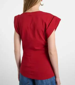 Isabel Marant Étoile Draped Cotton Jersey Top - Red
