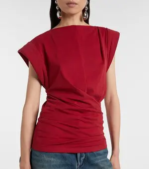 Isabel Marant Étoile Draped Cotton Jersey Top - Red