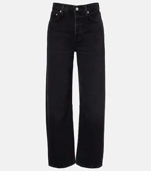 Citizens Of Humanity Miro Cropped High-rise Barrel-leg Jeans - Black