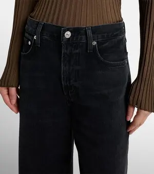 Citizens Of Humanity Miro Cropped High-rise Barrel-leg Jeans - Black
