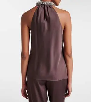 Simkhai Embellished Satin Top