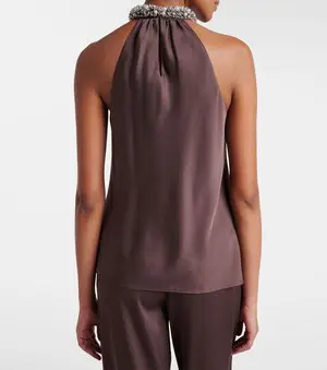 Simkhai Embellished Satin Top