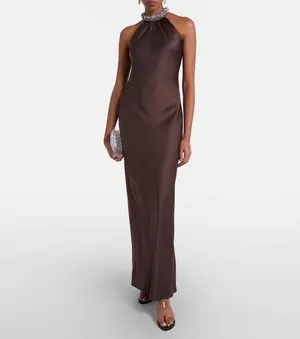 Simkhai Embellished Satin Gown
