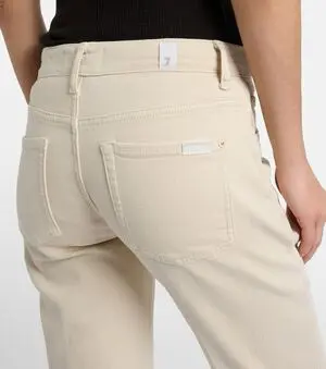 7 For All Mankind Calie Mid-rise Straight Jeans - Beige