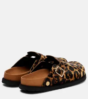BIRKENSTOCK Boston Leopard-print Calf Hair Clogs - Beige