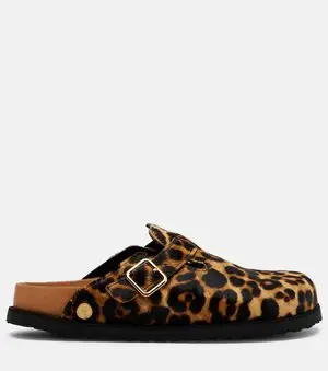 BIRKENSTOCK Boston Leopard-print Calf Hair Clogs