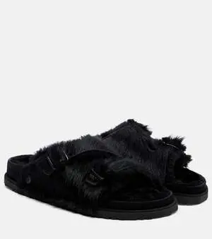 BIRKENSTOCK Zurich Shearling Slides - Black