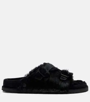 BIRKENSTOCK Zurich Shearling Slides - Black