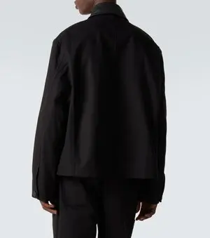 Studio Nicholson Aaron Levine Dover Cotton Jacket With Leather Collar