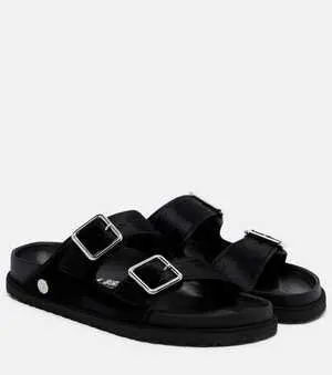 BIRKENSTOCK Arizona Calf Hair Slides - Black