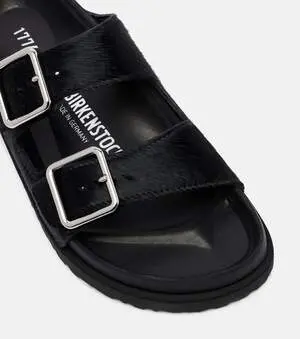 BIRKENSTOCK Arizona Calf Hair Slides - Black
