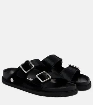 BIRKENSTOCK Arizona Calf Hair Slides - Black