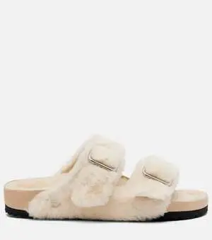 BIRKENSTOCK Arizona Shearling Slides - White