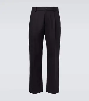 Studio Nicholson Selby Wool Straight Pants - Blue