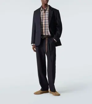 Studio Nicholson Selby Wool Straight Pants - Blue
