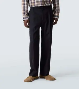 Studio Nicholson Selby Wool Straight Pants - Blue