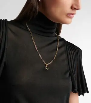 FOUNDRAE 18kt Yellow Horseshoe Pendant With Onyx