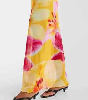 SAME Floral Mesh Maxi Dress