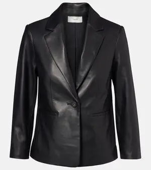 Vince Leather Blazer - Black