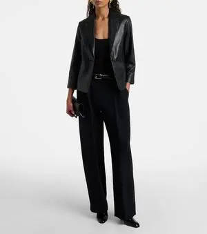Vince Lamb Leather Single-breasted Blazer