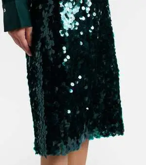 Vince Lucite Sequined Midi Skirt - Green