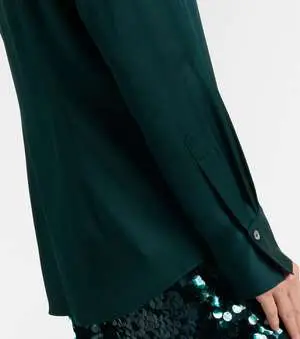 Vince Silk-blend Satin Shirt - Green