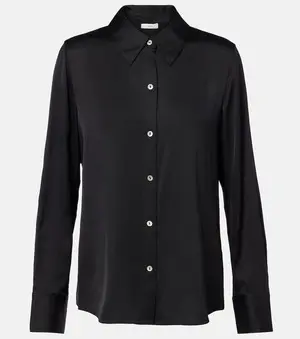 Vince Silk-blend Satin Shirt - Black