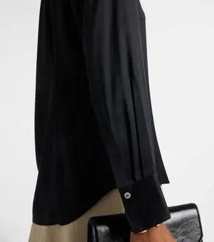 Vince Silk-blend Satin Shirt - Black