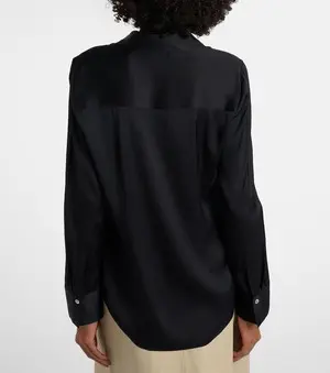 Vince Silk-blend Satin Shirt - Black