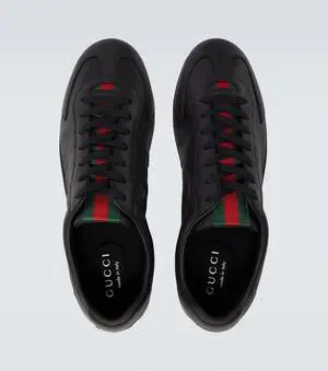 Gucci Leather Shift Sneakers - Black