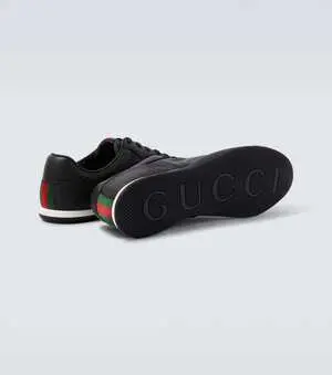 Gucci Leather Shift Sneakers - Black