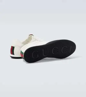 Gucci Shift Leather Sneakers - White