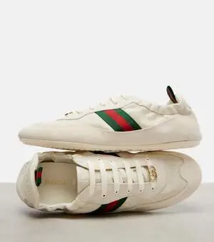 Gucci Suede-trimmed Canvas Sneakers