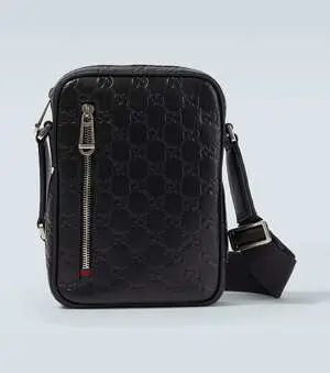 Gucci Gg Small Leather Crossbody Bag - Black