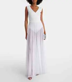 Norma Kamali Sequined Mesh Gown