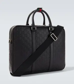 Gucci Gg Embossed Leather Briefcase