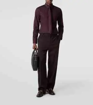 Gucci Gg Embossed Leather Briefcase