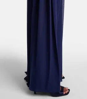 Christopher Esber Orion Ruched Halterneck Gown - Blue