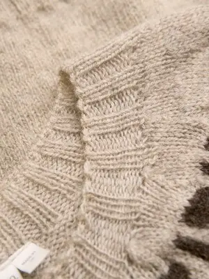 CELTIC & CO. British Wool Chevron Fair Isle Yoke Cardigan