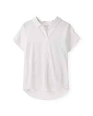 CELTIC & CO. Collared Short Sleeve Blouse