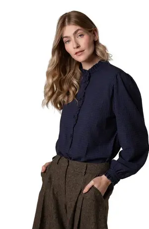 CELTIC & CO. Textured Frill Collar Blouse