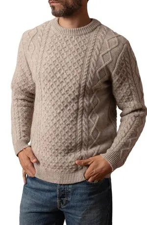 CELTIC & CO. Cable Knit Merino Wool Sweater