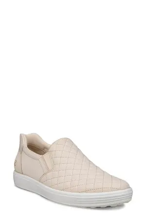 Ecco Soft 7 Quilted Slip-on Sneakers - Limestone/limestone
